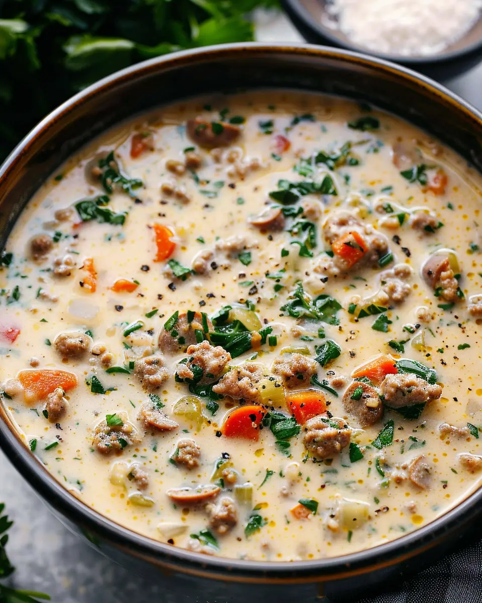 creamy parmesan italian sausage soup