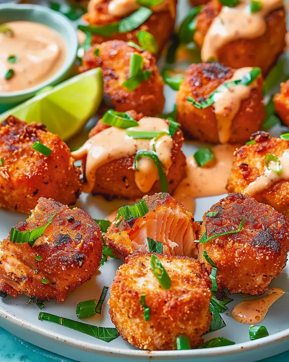 Crispy Salmon Bites with Sauce